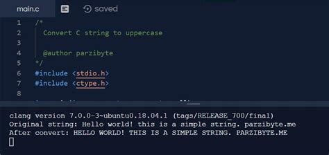 c convert string to lowercase and uppercase parzibyte