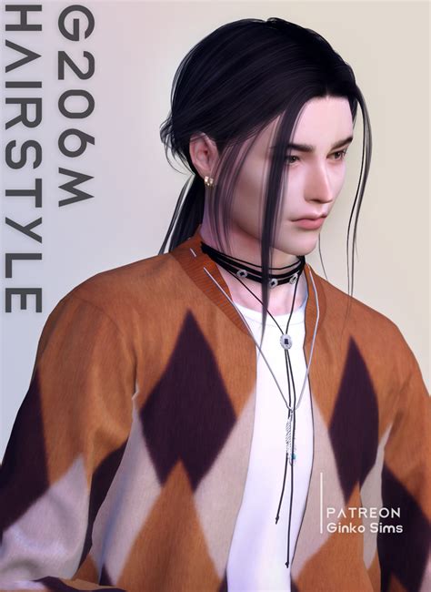 Ts4 Unisex Hair G206 Ginko Sims In 2025 Sims Hair Sims Sims 4