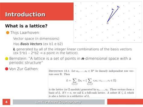 Introduction Lattice Based Cryptography Pdf Physics Science