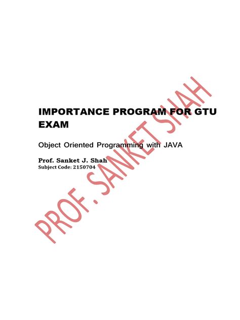 Oopjpractical2 Pdf Method Computer Programming Class