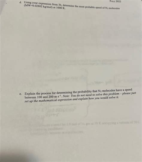 Solved B Identify On The Graph The Most Probable Speed And