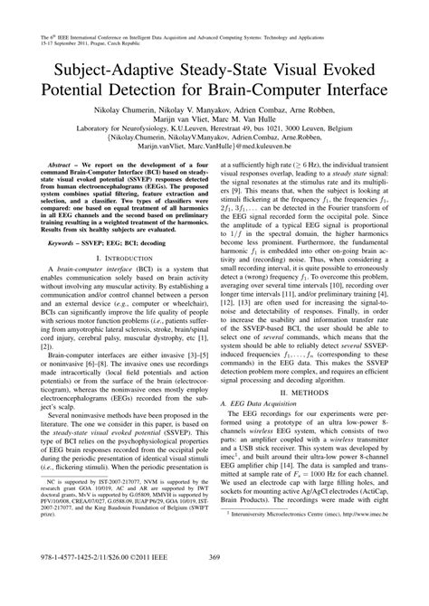 pdf subject adaptive steady state visual evoked potential detection
