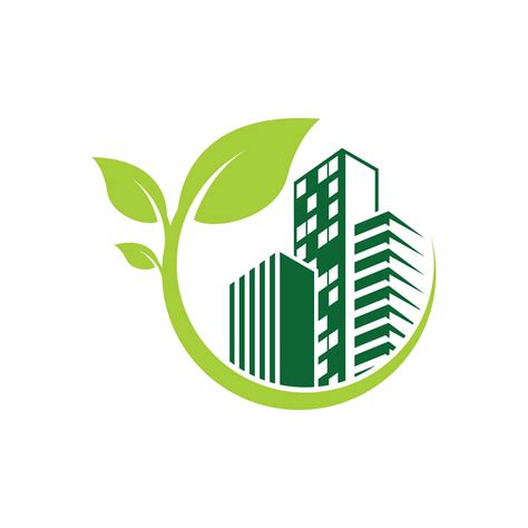 Green Leaf Building Environment Logo Design Vector 15567243 Vector Art