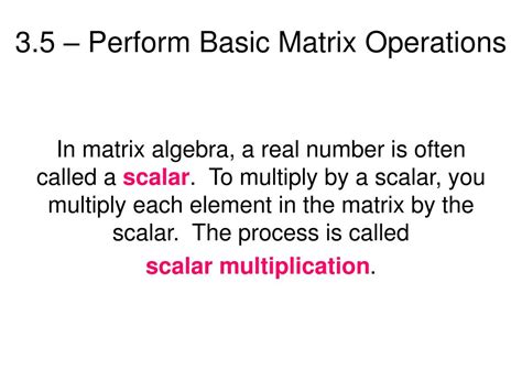 PPT Perform Basic Matrix Operations PowerPoint Presentation