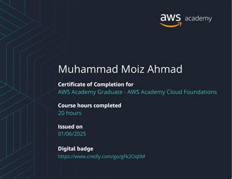 Awscertified Cloudcomputing Aws Cloudfoundations Lifelonglearner Moiz Ahmad