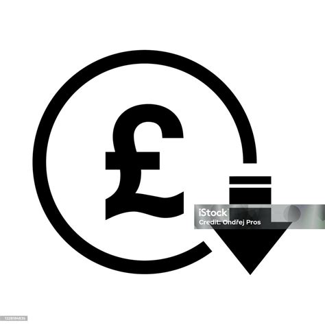 Pound Reduction Symbol Cost Decrease Icon Reduce Debt Bussiness Sign
