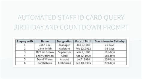 Free Staff Id Card Templates For Google Sheets And Microsoft Excel Slidesdocs