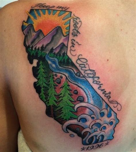 25 State Of California Tattoos Designs 2024 Bear Flowers