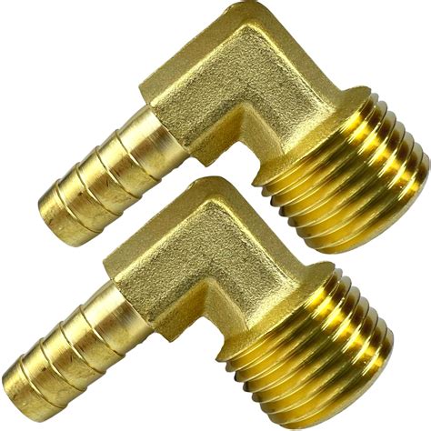 2pcs Brass Hose Barbed Elbow Fitting 90 Degree Elbow 3 8