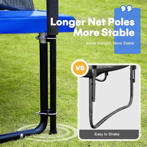 Zupapa 1500lbs Rectangular Trampoline Outdoor Square Trampoline