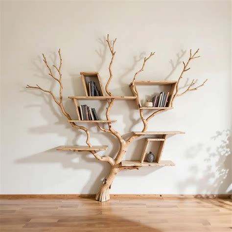 Floating Bookshelf Tree Branch Bookcase Hanging Shelves Solid Wood Wall Decor Bedroom Etsy
