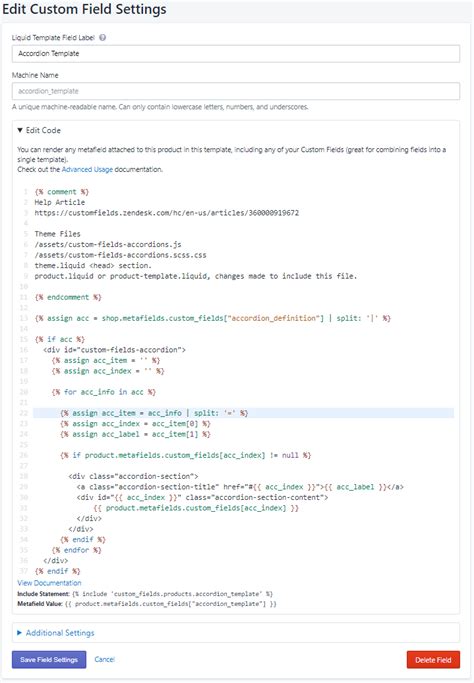 creating accordions custom fields knowledge base