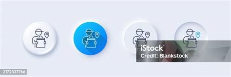 배달원 라인 아이콘입니다 택배 위치 표시입니다 선 아이콘 벡터 3차원 형태에 대한 스톡 벡터 아트 및 기타 이미지 3차원 형태 가방 고급 Istock