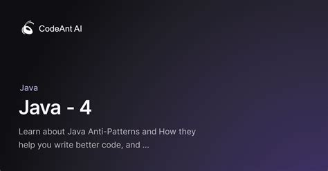 Java 4 Codeant Ai