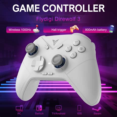 Flydigi Direwolf 3 Wireless Controller Pc Gamer With Halleffect Joystick For Switch Bluetooth