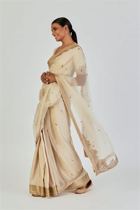Deeba Saree Ivory Lajjoo