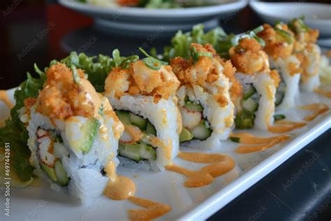 Art On A Plate The Exquisite Uramaki Spider Roll An Asian Culinary Delight With Soft Shell