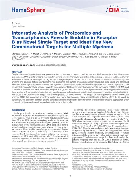 Pdf Integrative Analysis Of Proteomics And Transcriptomics Reveals Endothelin Receptor B As