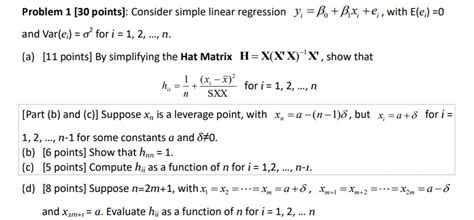 Solved Problem Points Consider Simple Linear Chegg
