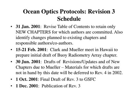 Ppt Ocean Optics Protocols For Satellite Ocean Color Sensor Validation Planning For Revision