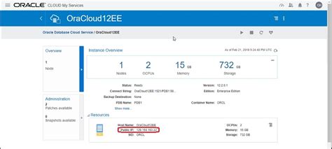 Oracle Cloud Database Connection