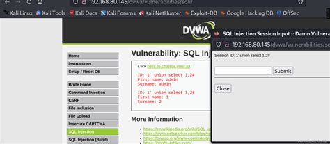 【dvwa】sql injection dvwa sql injection模块高级的攻击步骤 csdn博客