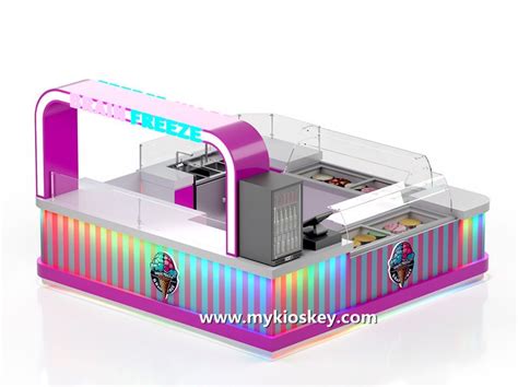 10 By 10 Ft Colorful Ice Cream Kiosk Design Mall Kiosks Food Kiosks