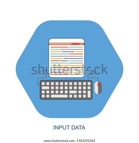 Data Input Thin Line Icon Sign Stock Vector Royalty Free