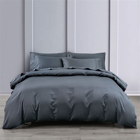 Steel Blue Pima Cotton Duvet Cover Set