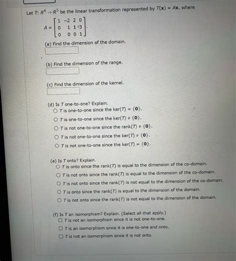 Solved Let T R R Be The Linear Transformation Represented Chegg