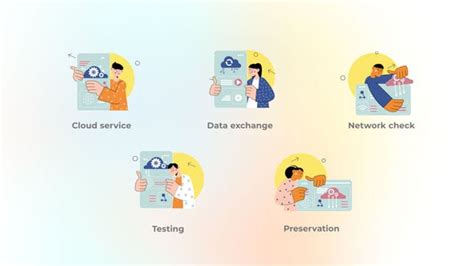 cloud service big hands flat concepts elements ft animated and api