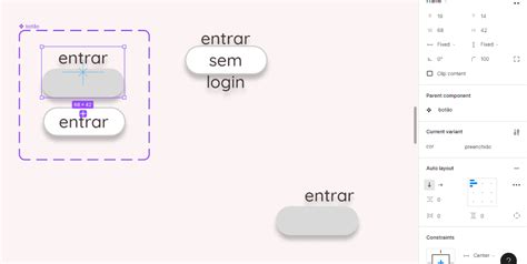 quando coloco auto layout o nome não fica em cima do botão figma