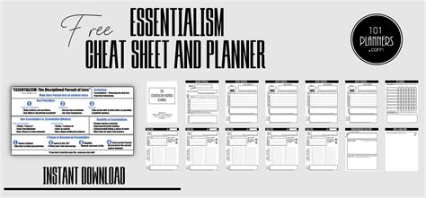 The Essentialism Book Guide Planner Cheat Sheet And Summary