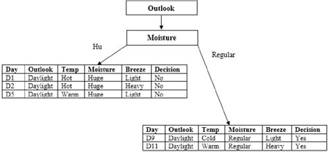 Decision Tree On Splitting Moisture Download Scientific Diagram