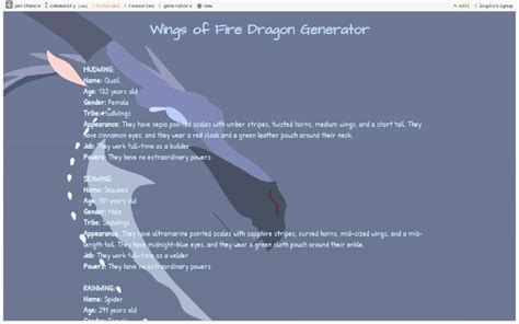 Wings Of Fire Dragon Generator