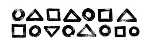 굵은 브러시로 그려진 간단한 기하학적 도형의 집합입니다 삼각형에 대한 스톡 벡터 아트 및 기타 이미지 삼각형 페인트 스케치 Istock