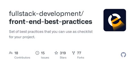 Github Fullstack Developmentfront End Best Practices Set Of Best