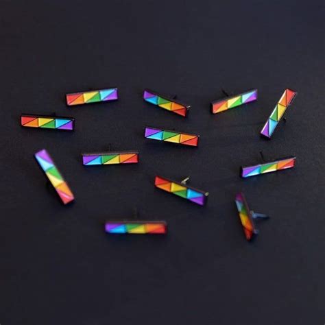 Rainbow Bar Pin — Subtle Gay Lgbt Pride Accessory Minimalist Lesbian