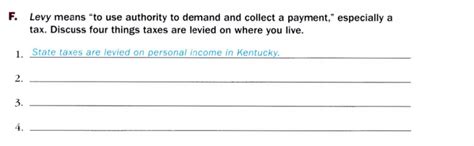 Answered Levy Means Use Authority To Demand And Collect A Payment