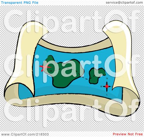 Royalty Free RF Clipart Illustration Of A Pirate Treasure Map Leading