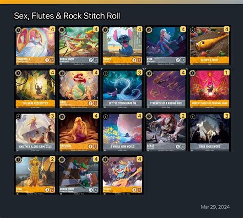 Sex Flutes And Rock Stitch Roll Lorcana Deck Disney Lorcana
