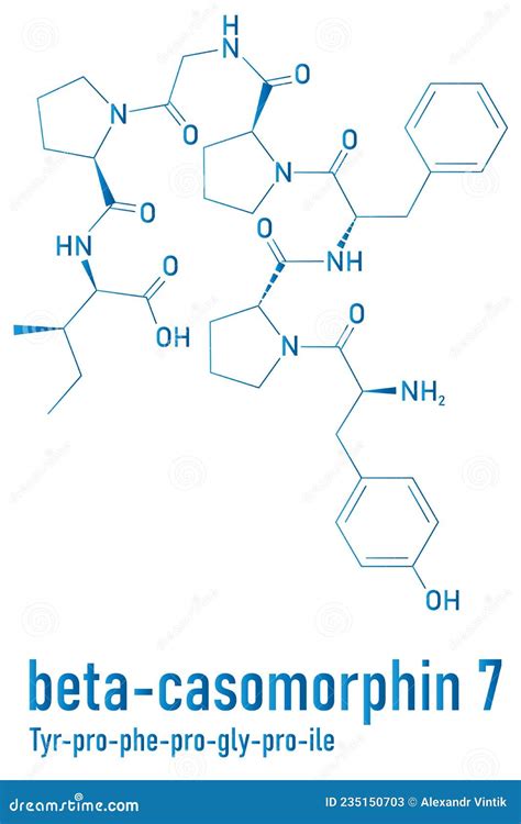 Beta Casomorphin Peptide 7 Molecule Skeletal Formula Chemical