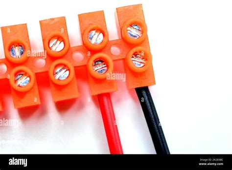 Terminal Block With Fixed Cables Stock Photo Alamy