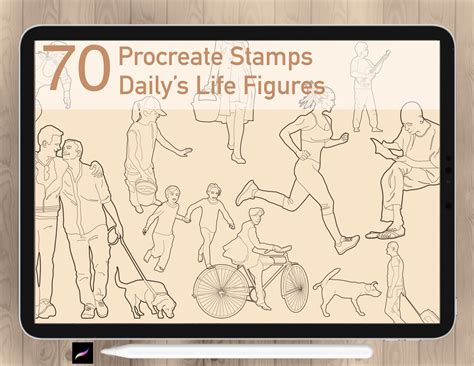 70 Procreate Action Pose Stamps Guide Anime Line Draft Full Etsy