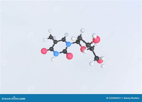 Thymidine Molecule Isolated Molecular Model 3d Rendering Stock Illustration Illustration Of