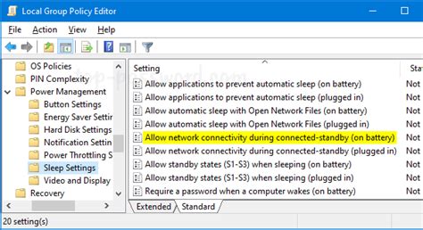 Prevent Windows 10 From Disconnecting Network During Sleep Password Recovery