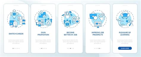 Premium Vector 2d Icons Representing Mooc Mobile App Screen Set