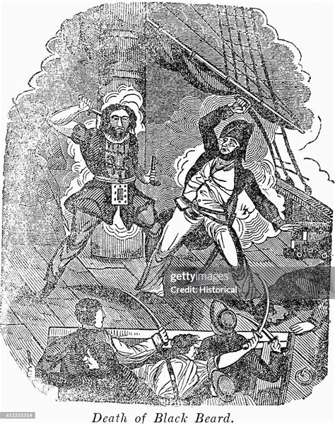 A Sailor Fights With Edward Teach Known As Blackbeard On The Deck