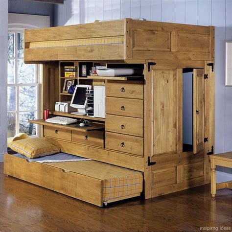Bunk Bed With Computer Desk Bed With Built In Closet