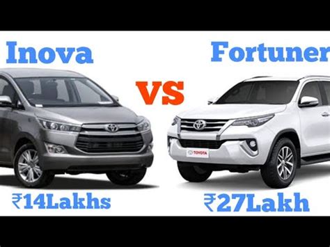 Toyota Fortuner Vs Innova Crysta Car Comparison Must Watch Youtube